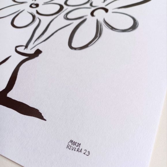 Handmade | Wall Decor | Original Art Flowers In Vase By Maria Rivera ...